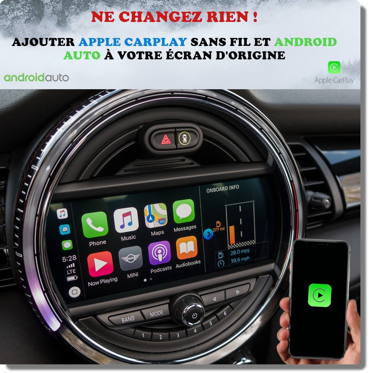 Apple Carplay sans fil et Android Auto sur MINI Clubman EVO – GOAUTORADIO
